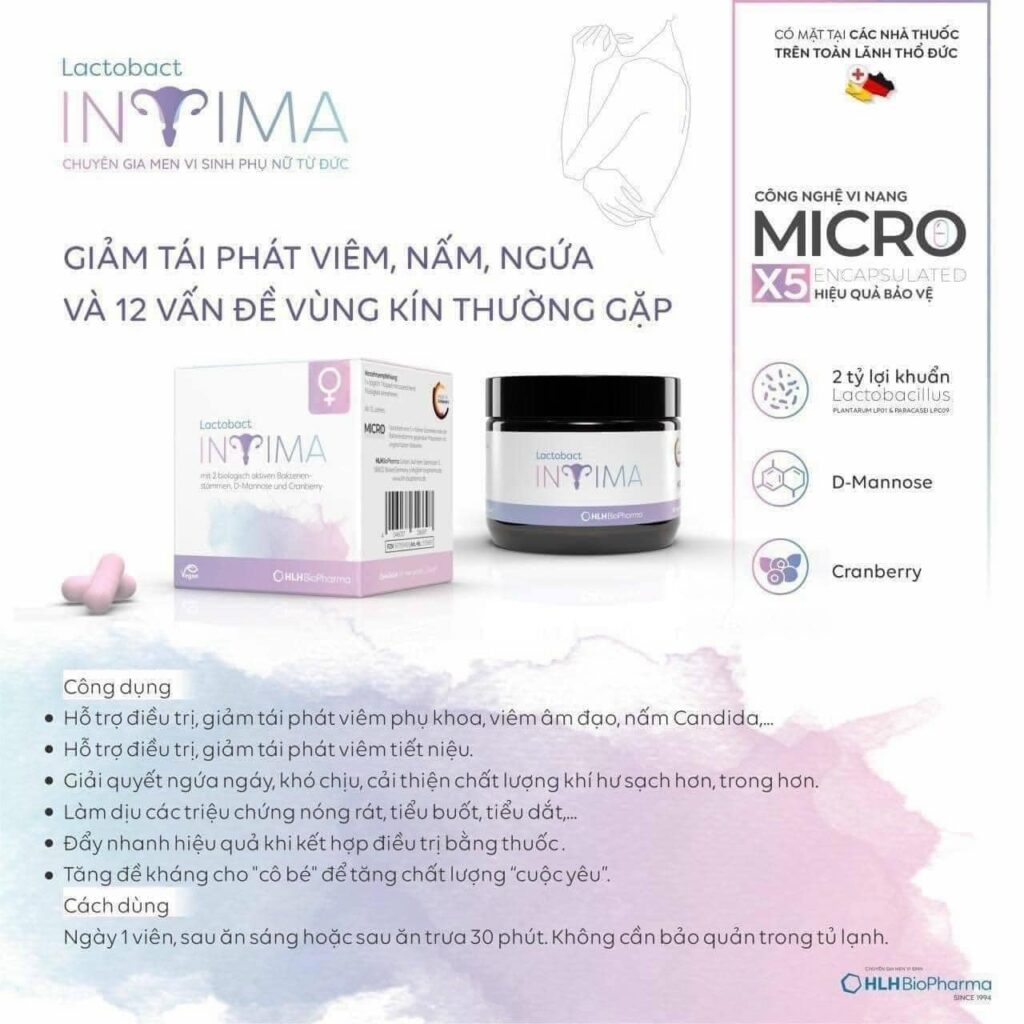 Viên uống men vi sinh phụ nữ Lactobact Intima Đức - Hải Yến Cosmetic
